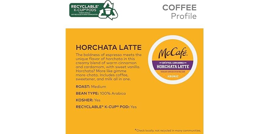(80 Ct) McCafe Cafe Horchata Latte K Cups