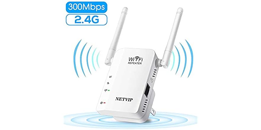 NETVIP 300Mbps WiFi Range Extender Signal Booster