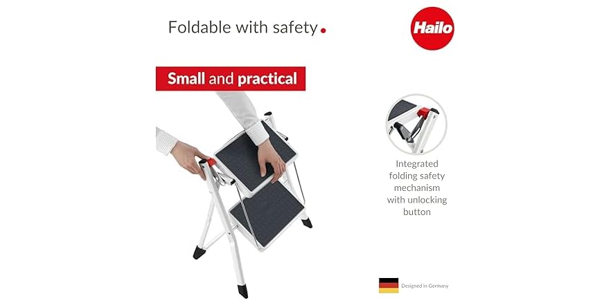 Hailo MK60 Mini (White) Steel Step Stool