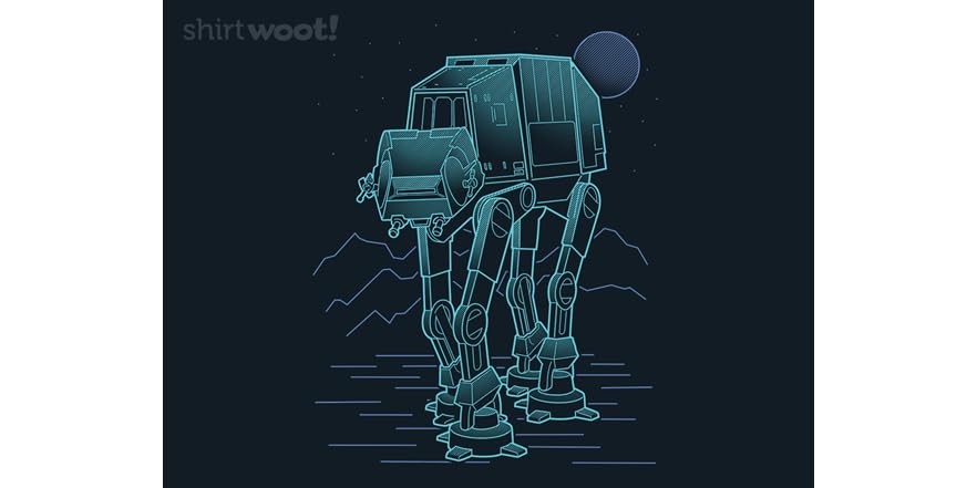 Neon Line-Art Armored Walker