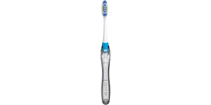 GUM Folding Travel Toothbrush, Compact Head + Ton