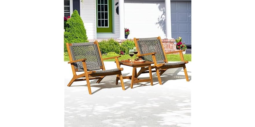 Idzo 3-Piece Wood Patio Bistro Set