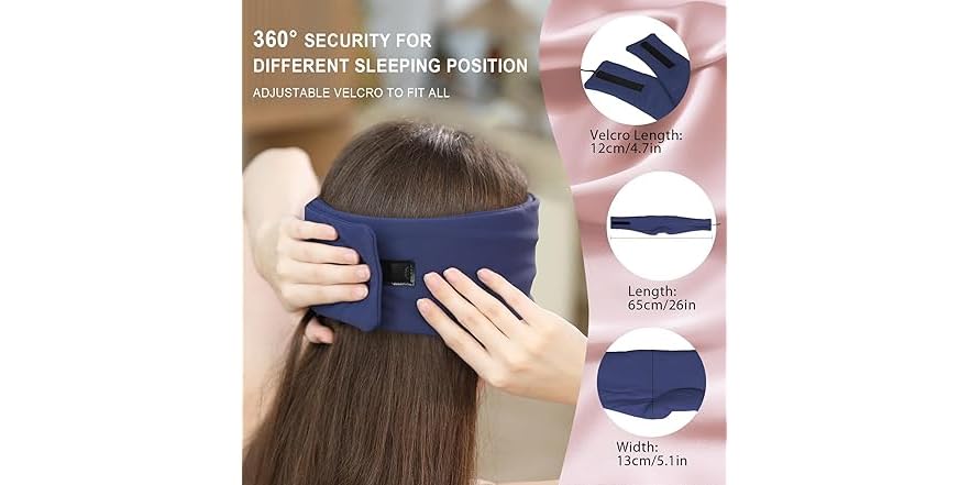 LC-dolida Ice Silk Sleep Mask with Bluetooth Headphones