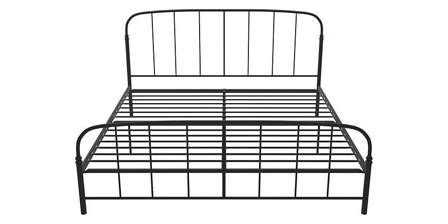 DHP Lafayette Metal Platform King Bed with Rustic Style