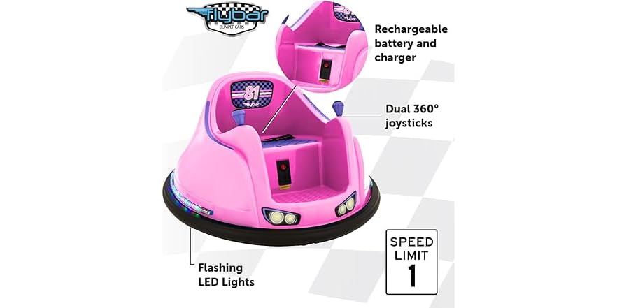 Flybar FunPark 6V Bumper Car for Toddlers