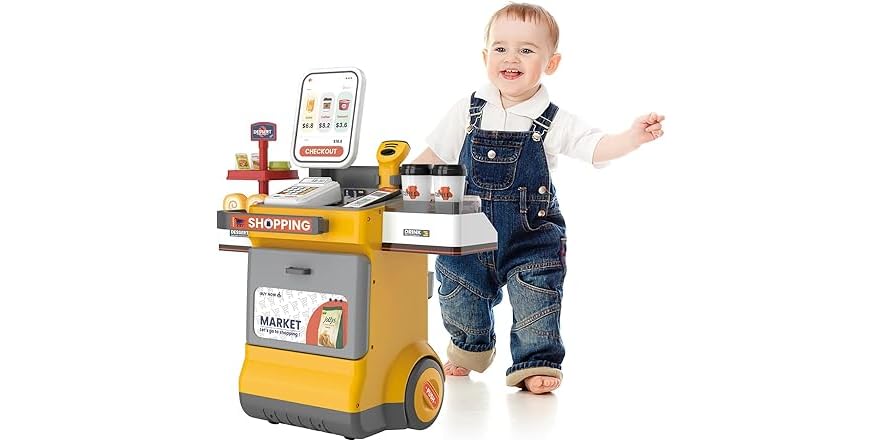 DEAO Kids Cash Register Playset 48PCS