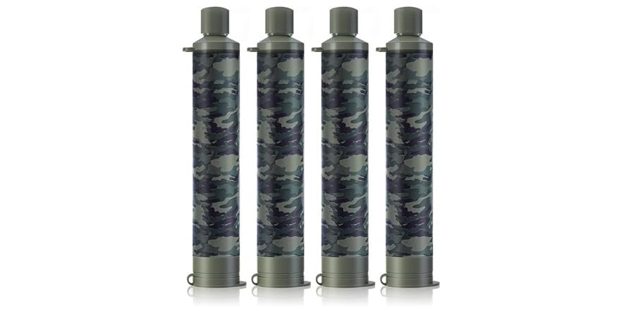 Membrane Water Filter Straw-Camo 1-6Pack