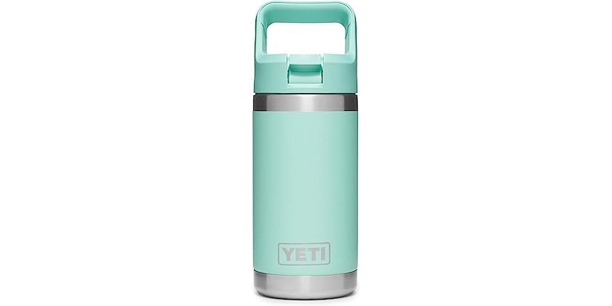 YETI Rambler Jr. 12 oz Kids Bottle, with Straw Cap, Seafoam