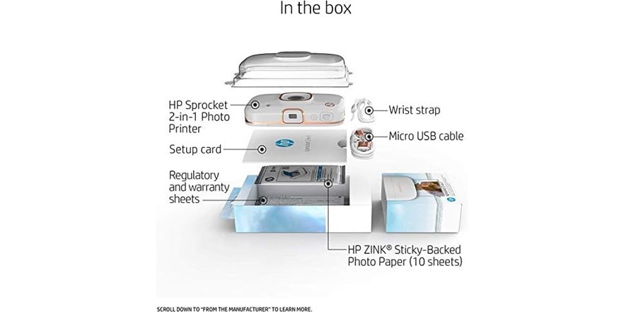 HP Sprocket 2-in-1 Instant Camera & Printer Bundle
