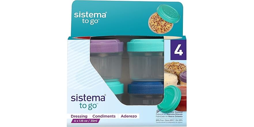 Sistema 4-Piece Salad Dressing and Condiment Containers