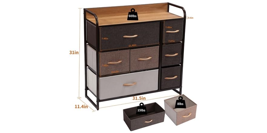 Homchwell Dresser with 7 Drawers (Open Box)