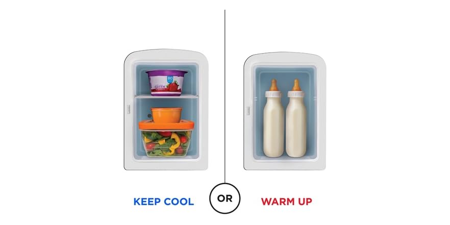 Chefman Portable Mirrored Personal Fridge, 4 Liter