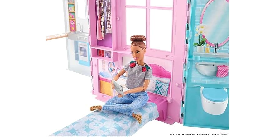 Barbie Doll House, Portable Playset w/Handle