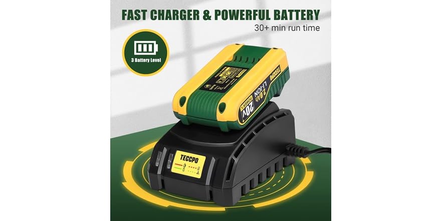TECCPO 20V Cordless Blower/Sweeper w/ Batt & Chgr