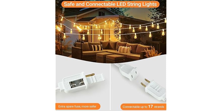 Kondras Waterproof String Lights 100ft