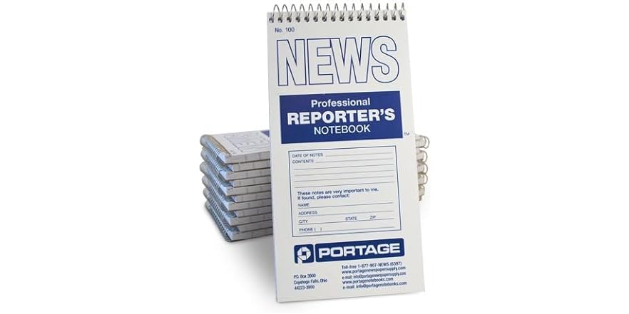 12Pk Reporter’s Notebook 4 x 8 Inches