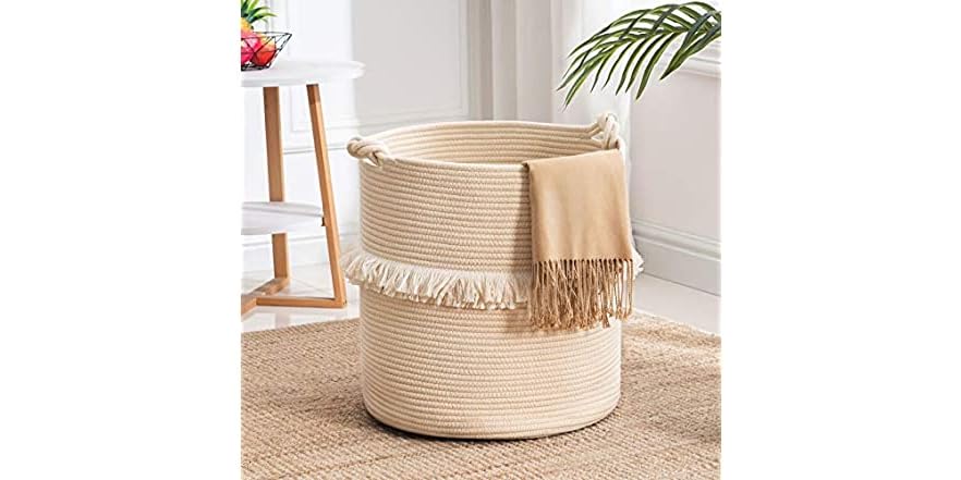 Large Woven Rope Storage Basket