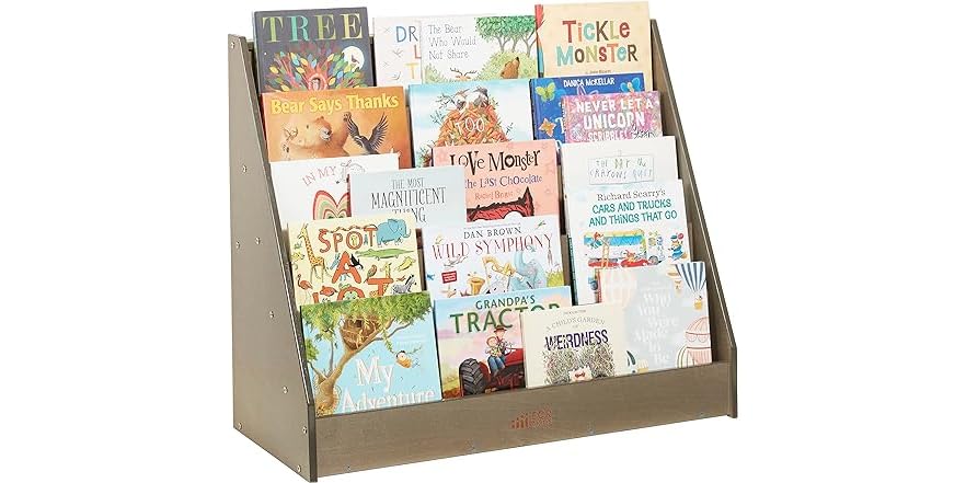 ECR4Kids Single-Sided Book Display, Grey Wash