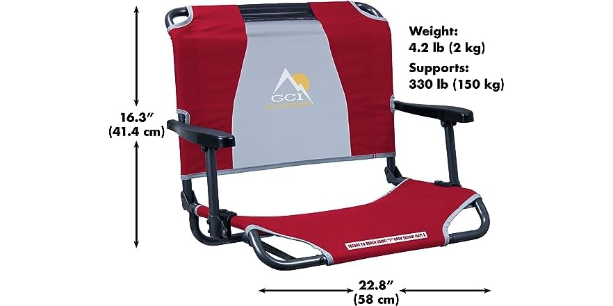 GCI Outdoor Big Comfort Stadium Chair With Armrests