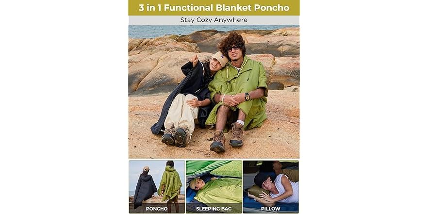 KingCamp Blanket Poncho Hooded Ultralight