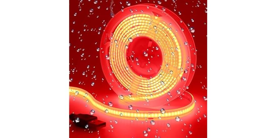 5V USB COB Red LED Strip Light 2 Pack