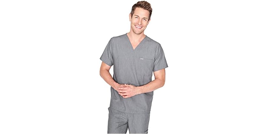 FIGS Scrubs Mens Chisec Top Graphite, M