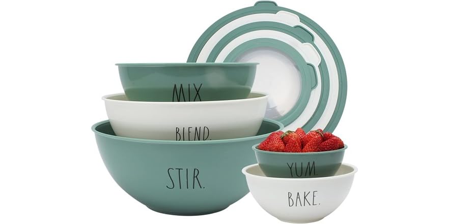 RaeDunn Mixing Bowls with Lids - 10Pc