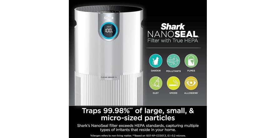 SHARK UA205 Nanoseal HEPA Air Purifier MAX, S&D