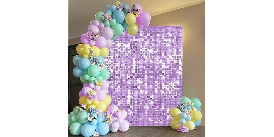 Sequin Wall Backdrop Light Purple