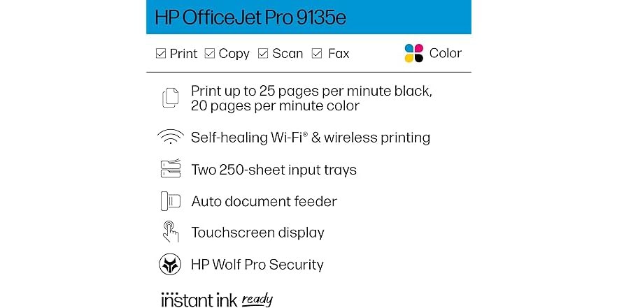 HP OfficeJet Pro 9135e All-in-One Printer