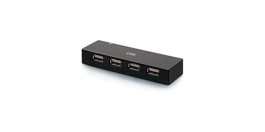 C2G 4-Port USB-A Hub with 5V 2A Power Supply