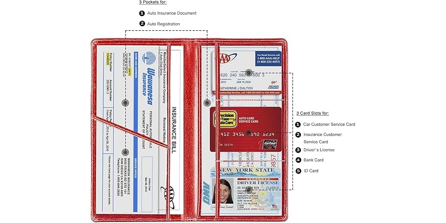 2 Pack Car Registration Card Holder