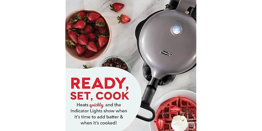 DASH DASH Flip Belgian Waffle Maker With Non-