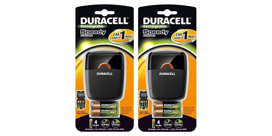 Duracell Quick Charger - 2 Pack with 4 AA & 4 AAA