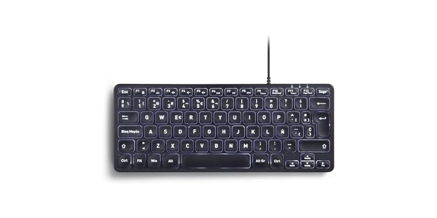 Perixx Mini USB Backlit Wired Keyboard (Spanish)