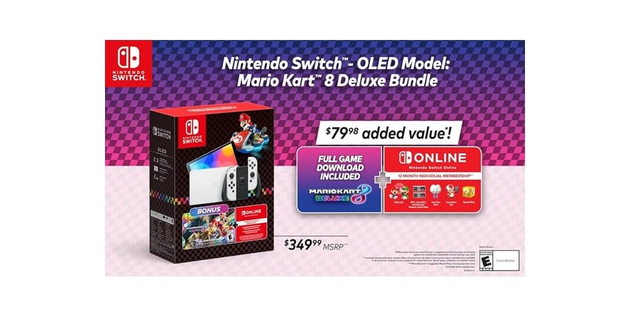 (NEW) Nintendo Switch OLED - Mario Kart 8 Deluxe Bundle (Open Box)