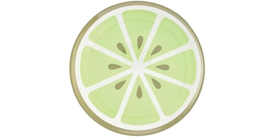 8" Melamine Plastic Plate, Set of 4, Green Lime