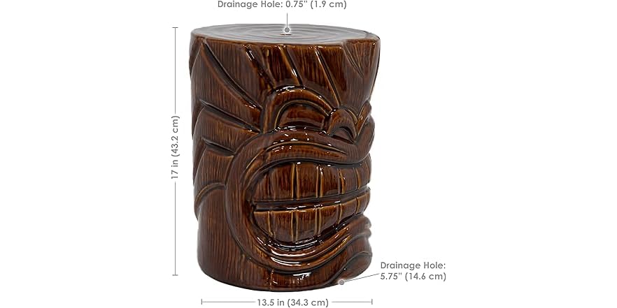 Sunnydaze Tropical Tiki Head Ceramic Garden Side Table