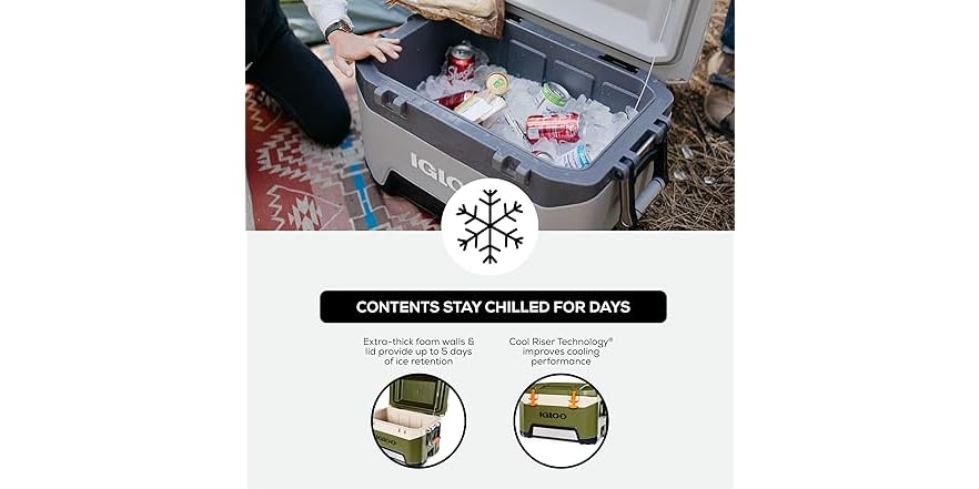 Igloo 52 Quart Cooler Cool Riser Technology (Open Box)