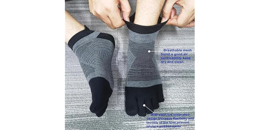 4 Pairs Unisex Toe Running Socks