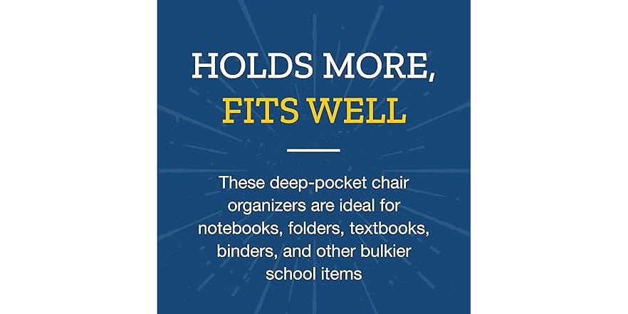 Really Good Stuff Store More Deep-Pocket Chair Pockets