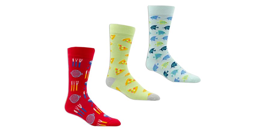 Fun Socks Men's Crew Socks 3-Pairs