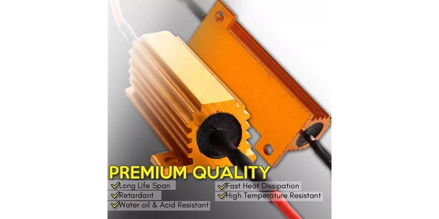 Zone Tech 50W 6Ohm LED Load Resistors - 4 or 8pk