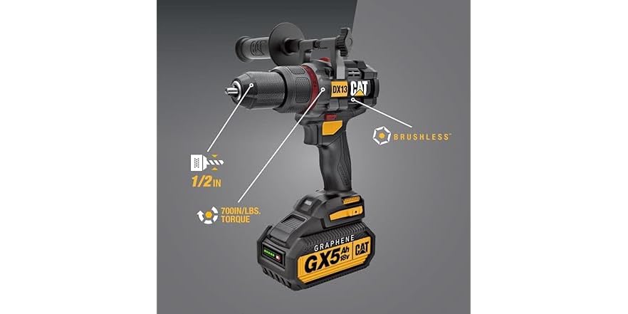 CAT DX13 18V Brushless 1/2in Hammer Drill Kit