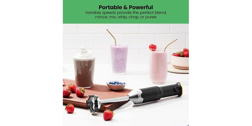 CHEFMAN Cordless Portable Immersion Blender 5-in-1