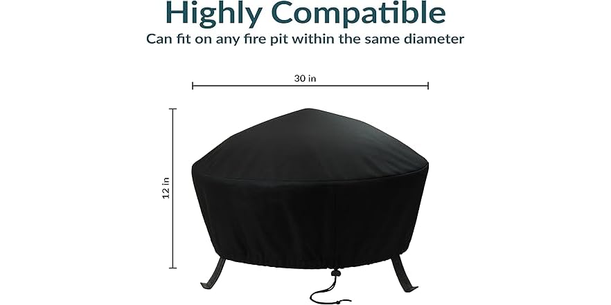 Sunnydaze Round Fire Pit Cover-Choose Size
