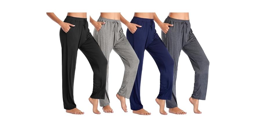 4Pk Womens Loose Fit Lounge Pants