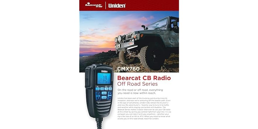 (NEW) Uniden CMX760 Bearcat Off Road Series Compact Mobile CB Radio