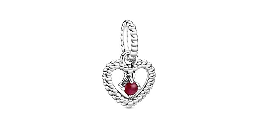 Pandora 798854C08 Pandora Heart, Dark Red Crystal Sterli (Open Box)