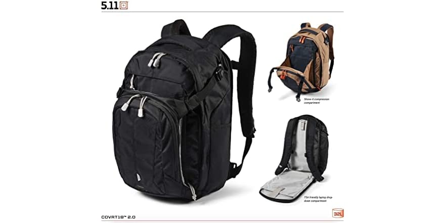 5.11 Tactical COVRT18 2.0 Tactical & Everyday 32L Backpack - TSA (Open Box)